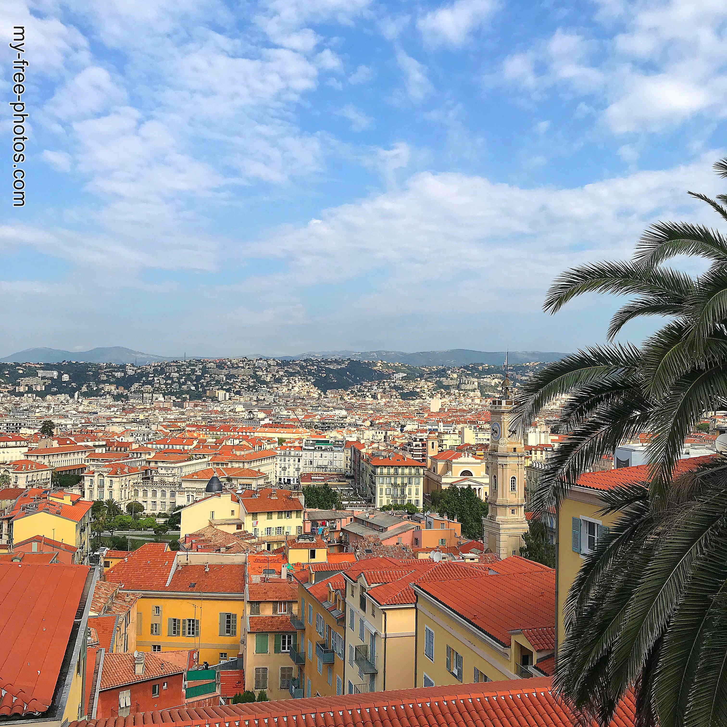 Allée François Aragon aerial view of old town, Nice, France. Pic.IMG ...